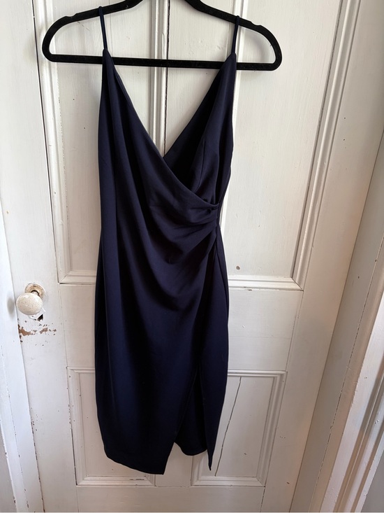 Hello Molly | Dresses | Hello Molly Midnight Navy Draped Slip Midi ...